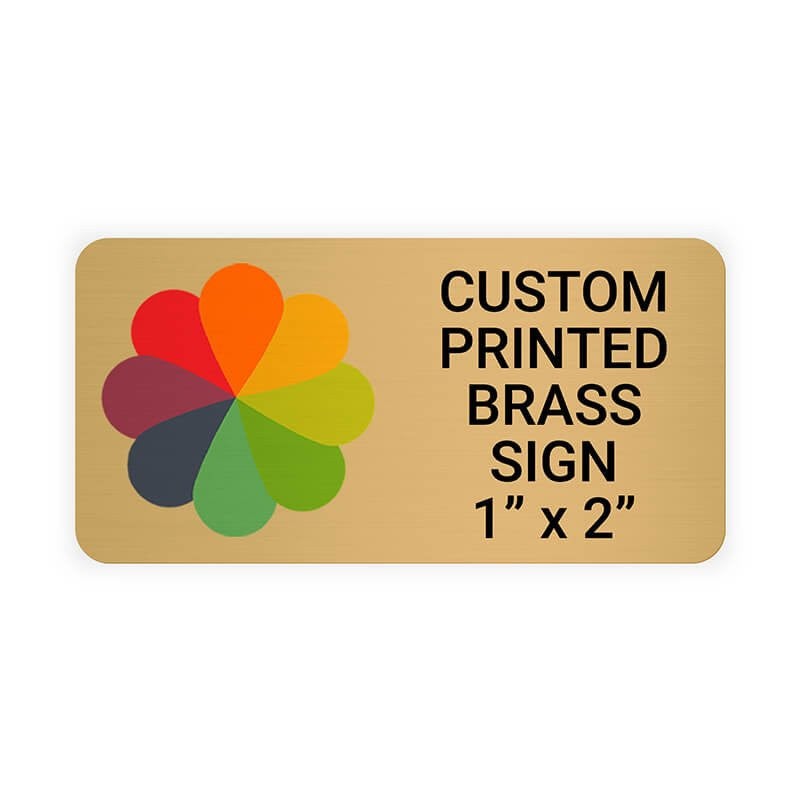 Horizontal Full Color Brass Signs 1" x 2" | HC Brands