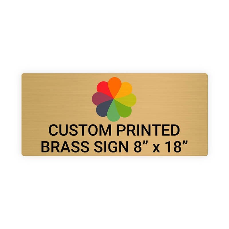Horizontal Full Color Brass Signs 8" x 18" | HC Brands