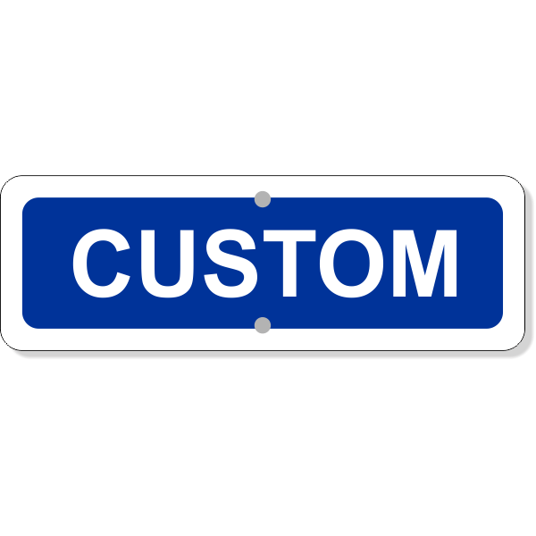 Custom Text Add-On Aluminum Sign Blue | 4" x 12" | HC Brands
