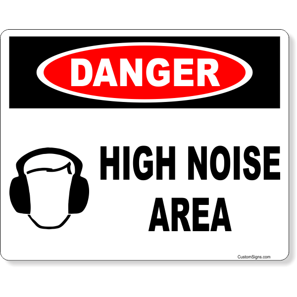 Danger High Noise Area Full Color Sign | 8" x 10" | HC Brands