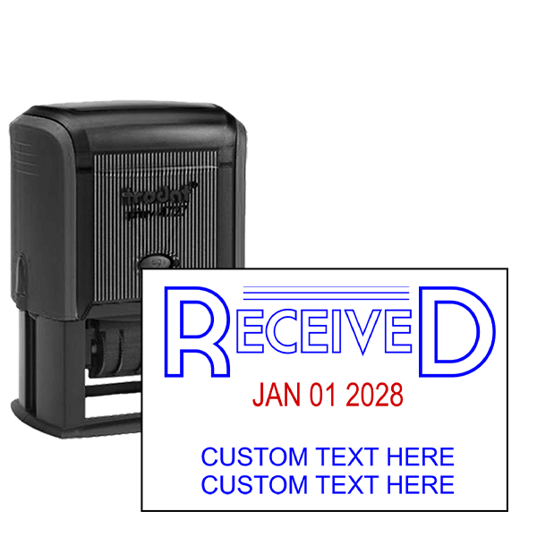 Received Outline Custom Text Dater Stamp | HC Brands
