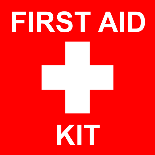 First Aid Kit with Medical Symbol Engraved Sign - 6" x 6" | HC Brands