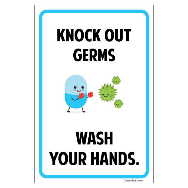 Spread Kindness Not Germs Hand Washing Full Color Sign | 6" x 4" | HC ...