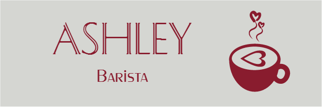 Latte Art Mug Coffee Shop Rectangle Name Tag | HC Brands