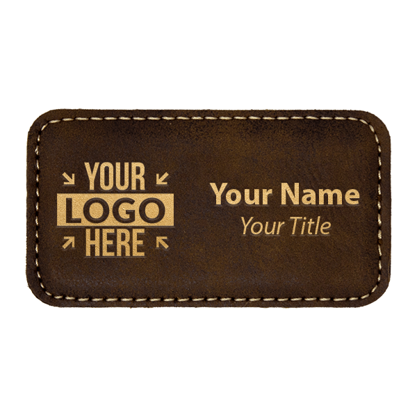 Leatherette Rectangle Magnetic Name Tag - 1.75" x 3.25" | HC Brands