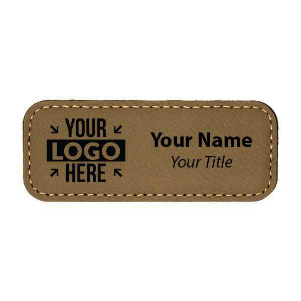 Leatherette Rectangle Magnetic Name Tag - 1.25" x 3.25" | HC Brands