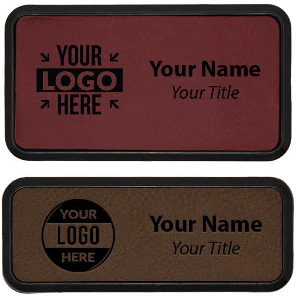Leatherette Name Tag with Frame - Rectangle | HC Brands