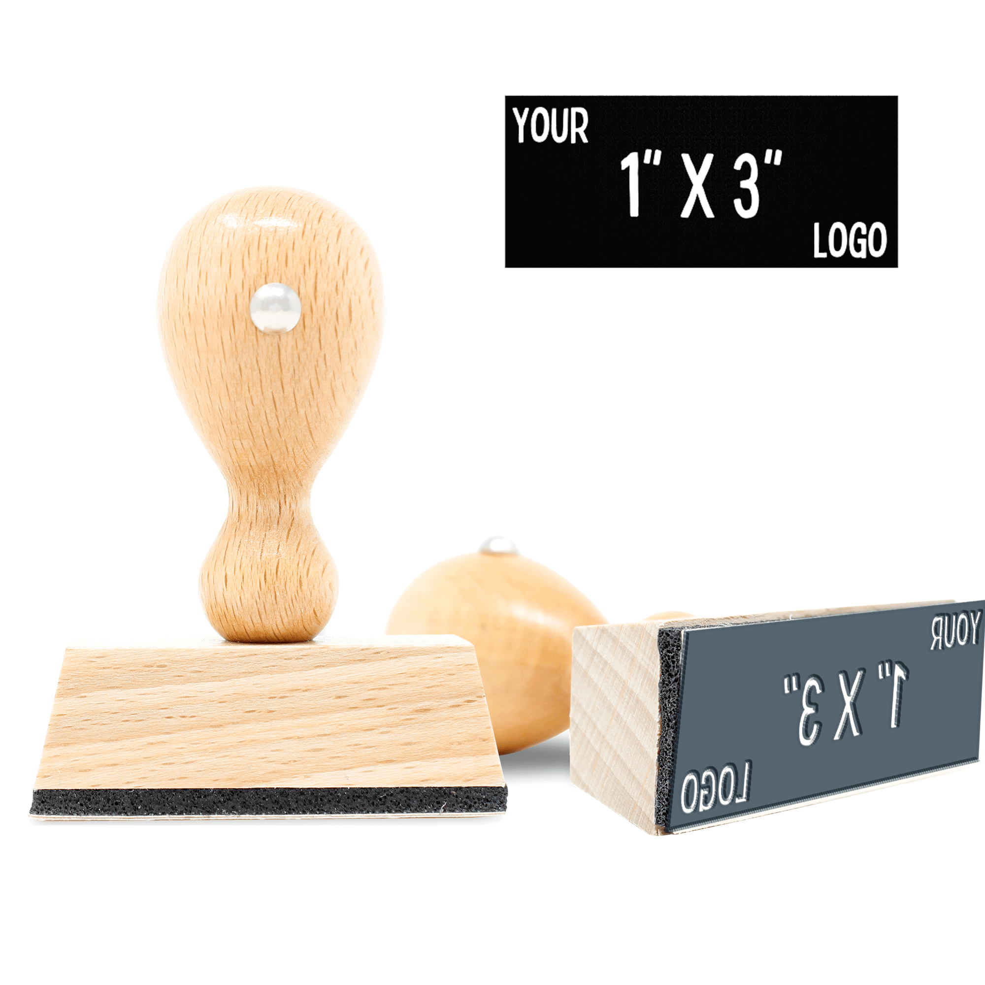 Medium Custom Hand Stamp for Rectangle Logos | HC Brands