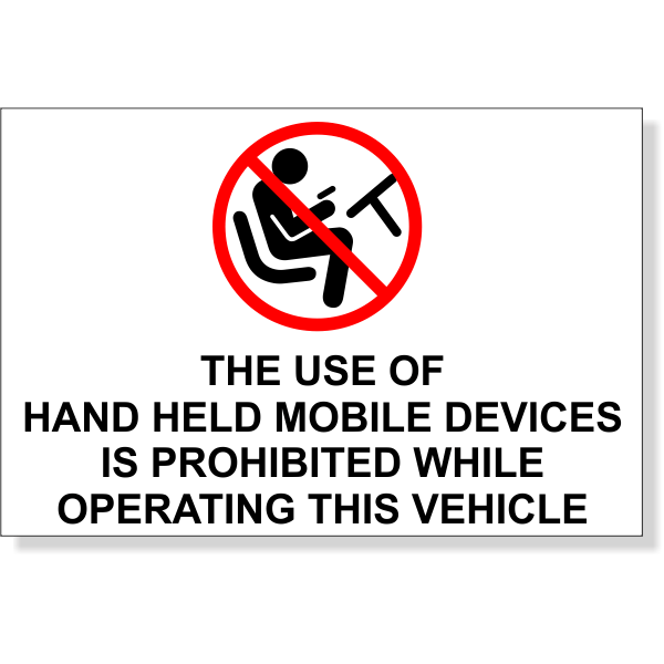 Mobile Device Prohibited While Operating Bumper Sticker | 4" x 6" | HC ...