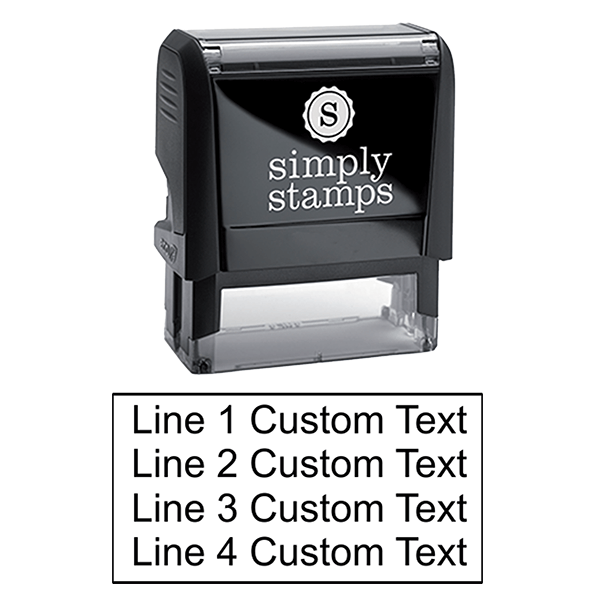 3 Line Checkbox Custom Rubber Stamp | HC Brands