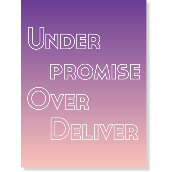 Under Promise Over Deliver Poster Sign - 18" x 24" | HC Brands