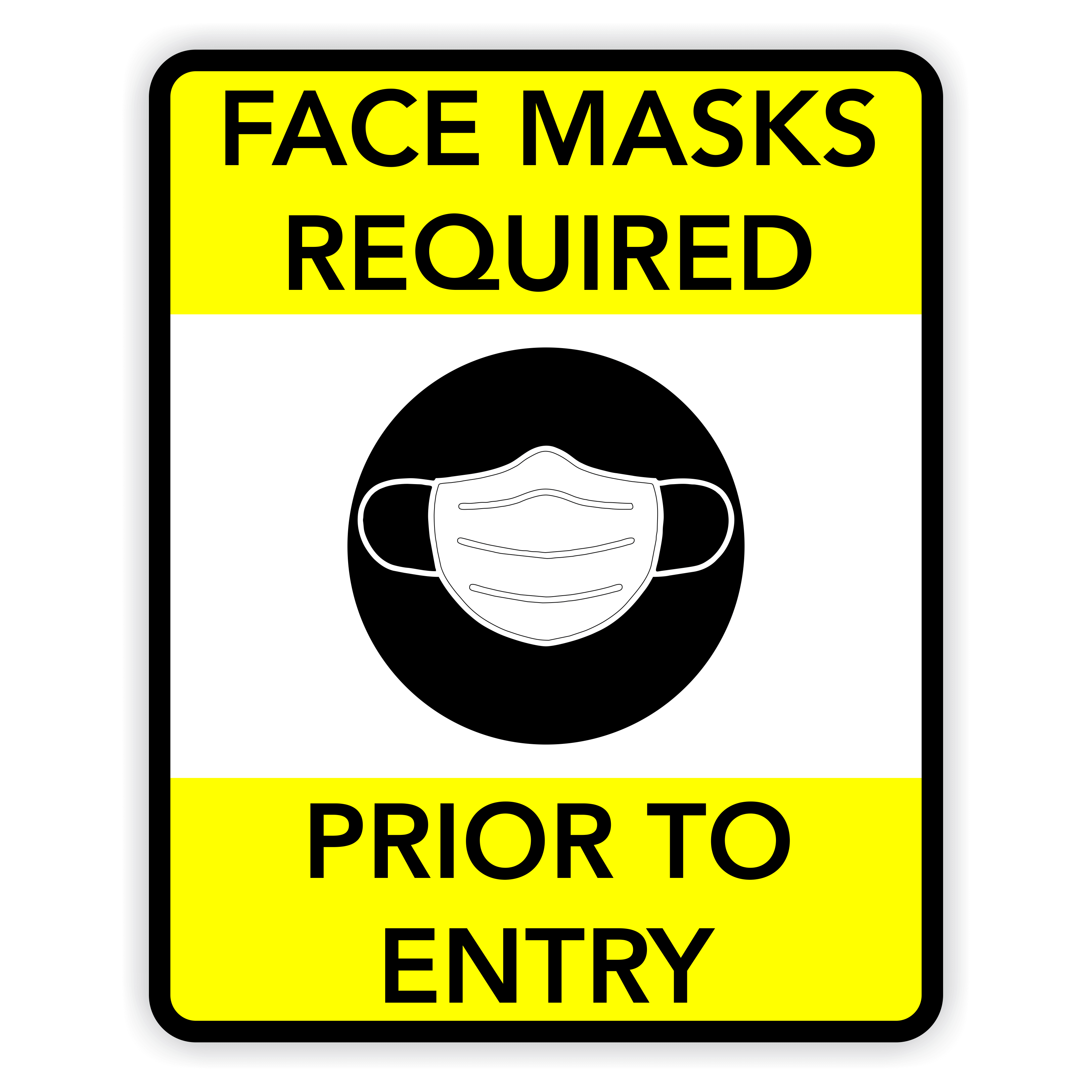 Face Masks Required Prior to Entry Sign- HC Brands