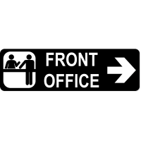 Front Office Right Sign | 3" x 10" | HC Brands