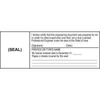 State of Iowa Engineer Document Stamp | HC Brands
