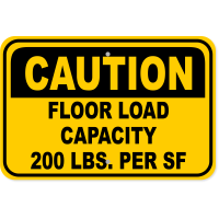 Floor Load Capacity Custom Square Foot Caution Aluminum Sign | 12" x 18 ...