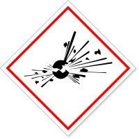 GHS Bomb Exploding Hazard Decal | 6" x 6" | HC Brands