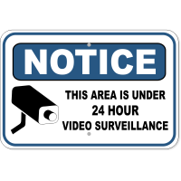 Notice Video Camera Surveillance Aluminum Sign | 12" x 18" | HC Brands