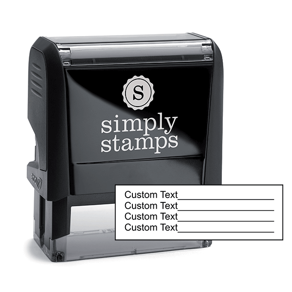 4 Line Form Custom Rubber Stamp | HC Brands