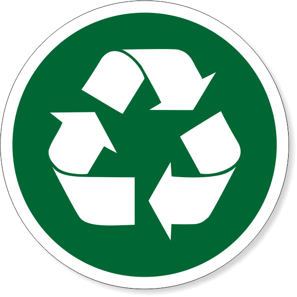 Round Recycle Decal |Recycle Symbol Sticker| HC Brands