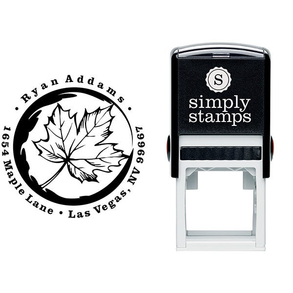 Custom Fall Maple Leaf Address Stamp | HC Brands