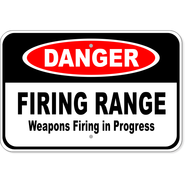 Danger Firing Range Aluminum Sign | 12" x 18" | HC Brands