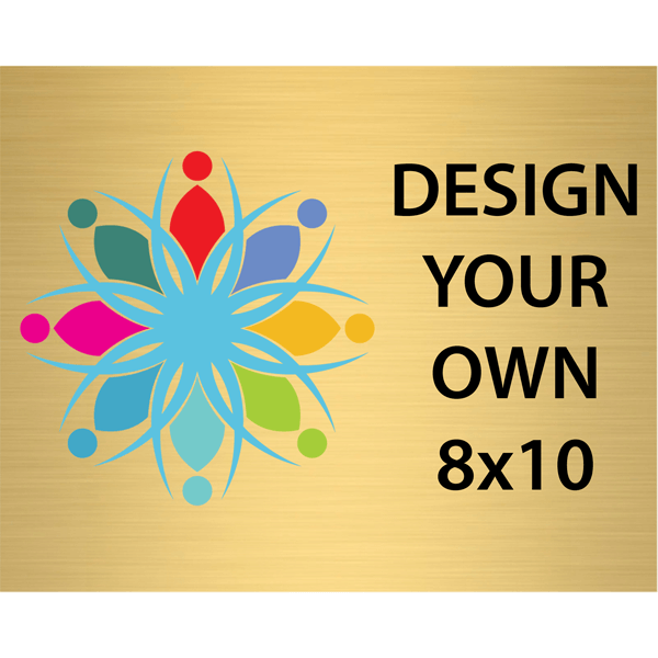 Horizontal Full Color Brass Signs 8" x 10" | HC Brands