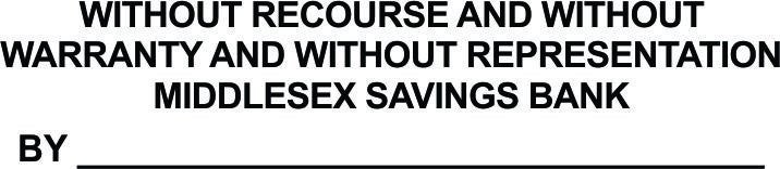 Middlesex Bank Stamp 4918 Without Recourse