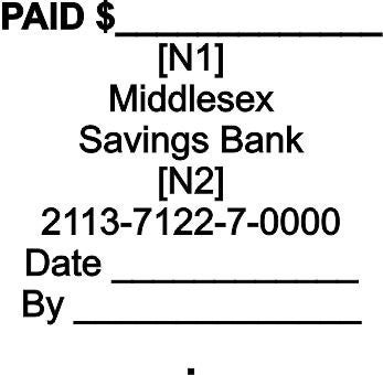 Middlesex Bank Stamp 4924 - Paid Custom