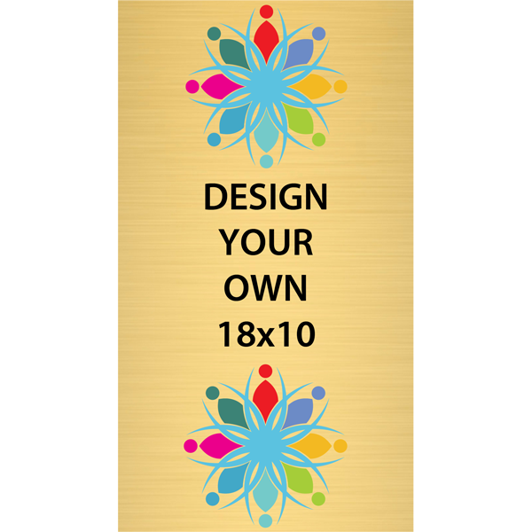 Vertical Full Color Brass Signs 18" x 10" | HC Brands