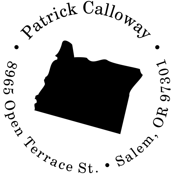 Oregon Round Address Stamp - Simply Stamps