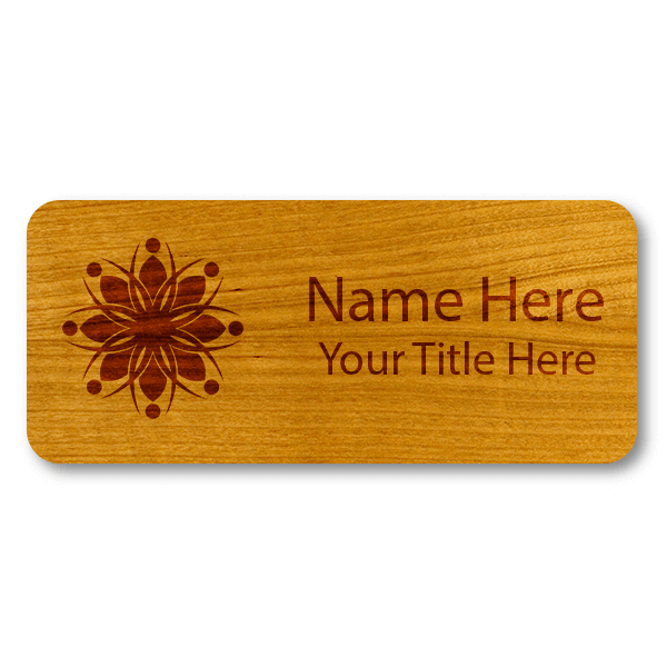 Engraved Wood Name Tag | 1 ½” x 3 ½” | Name Tag Wizard