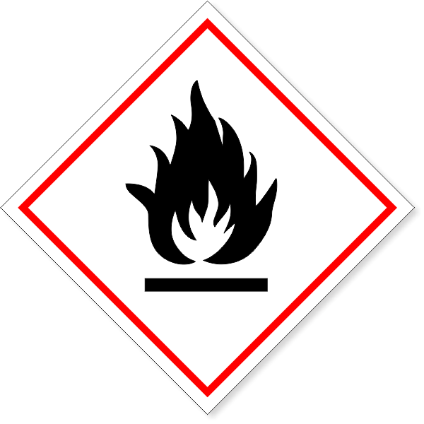 GHS Flammable Hazard Decal | 6" x 6" | HC Brands