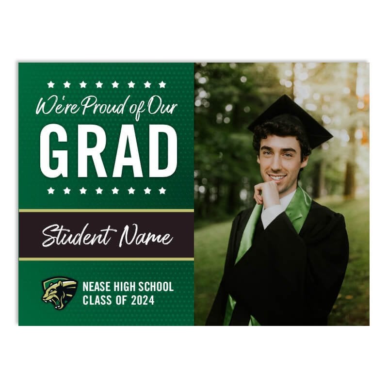Nease High School Graduation Yard Sign with Custom Photo - HC Brands