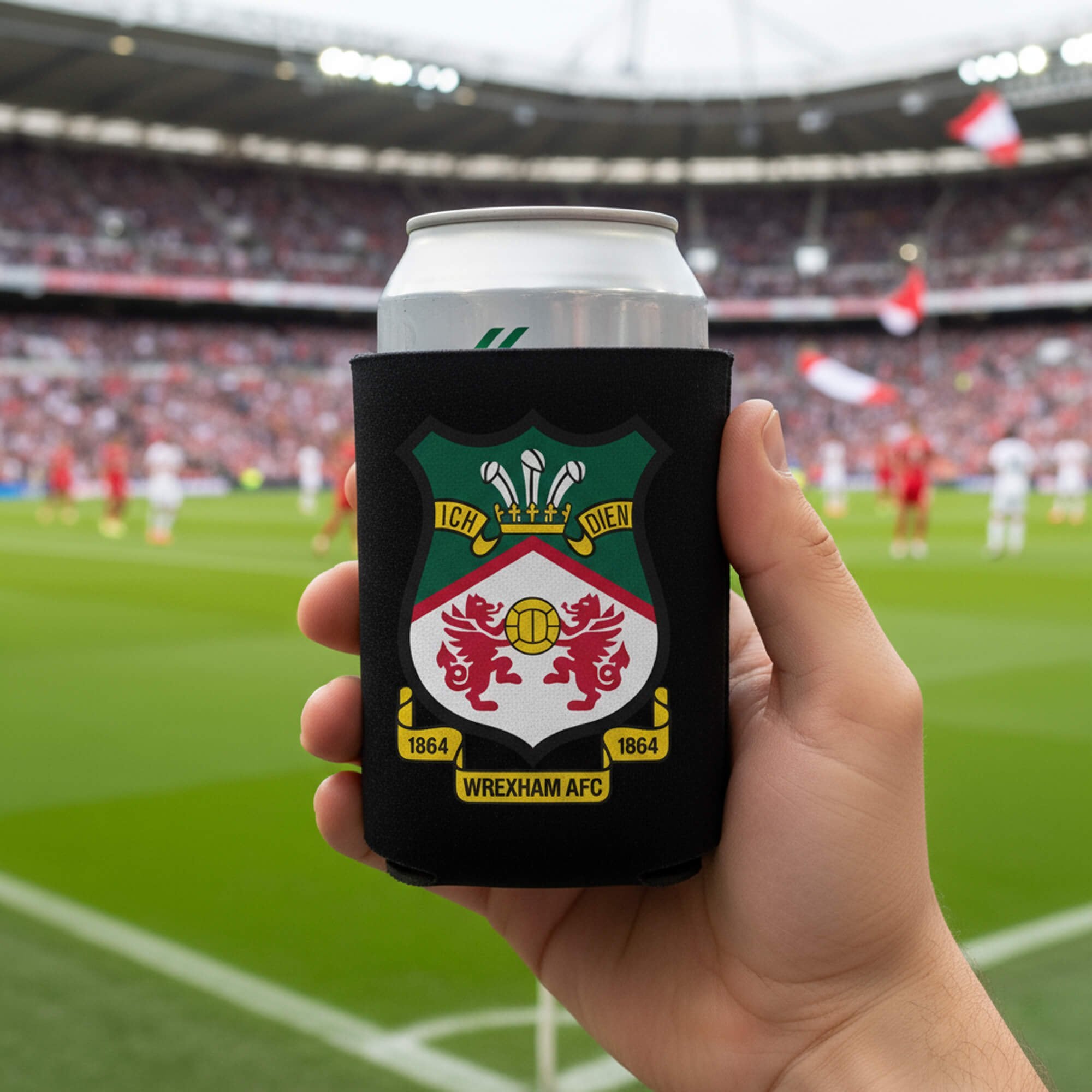 Wrexham Single Sided Black Koozie