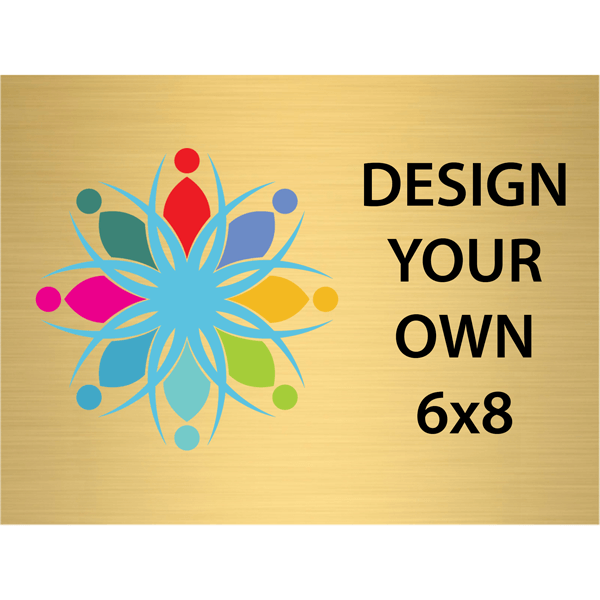 Horizontal Full Color Brass Signs 6" x 8" | HC Brands
