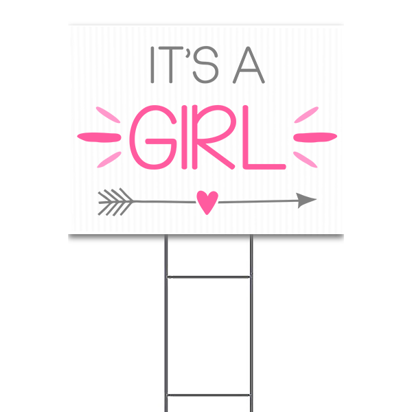 It's A Girl Yard Sign - CustomSigns.com