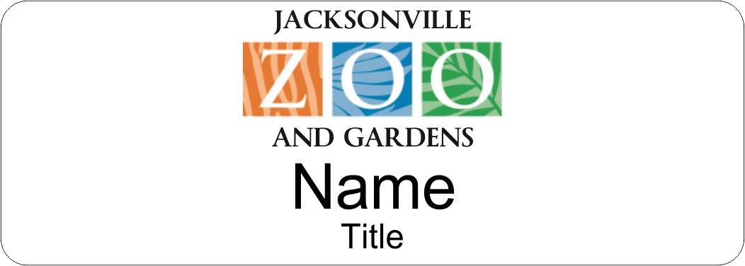 Jacksonville Zoo Two Line Metal Nametag 1.25x3.5"
