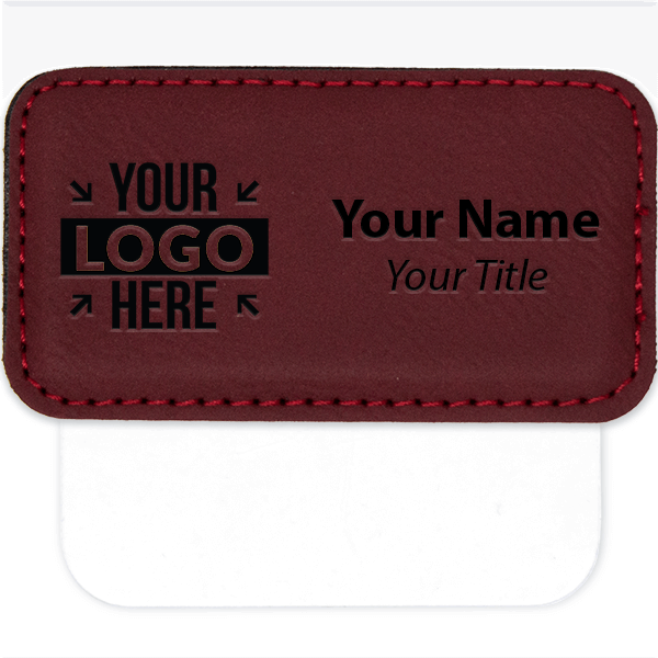 Medium Rectangle Leatherette Pocket Badge - Name Tag Wizard