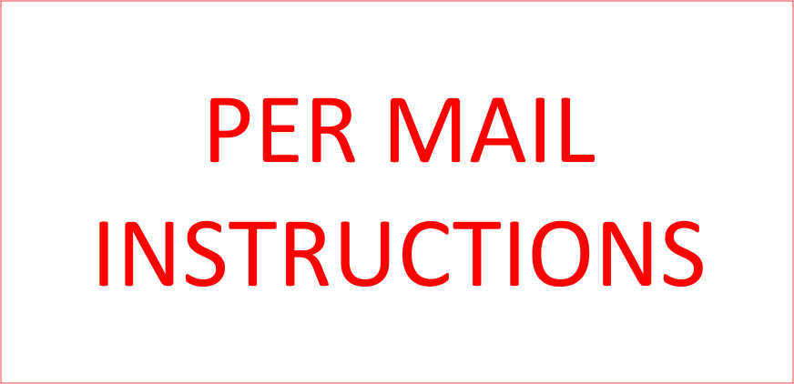 Middlesex 4926 Per Mail Instructions Stamp