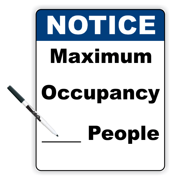 Notice Write on Maximum Occupancy Sign | 8"x10" - HCBrands