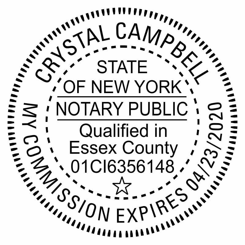 New York Notary with County and Expiration Round Stamp | HC Brands