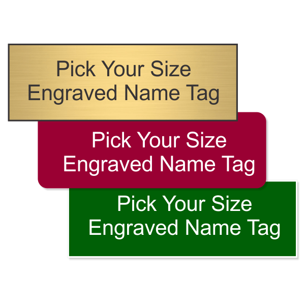 Pick Your Size Plastic Engraved Name Tag | HC Brands