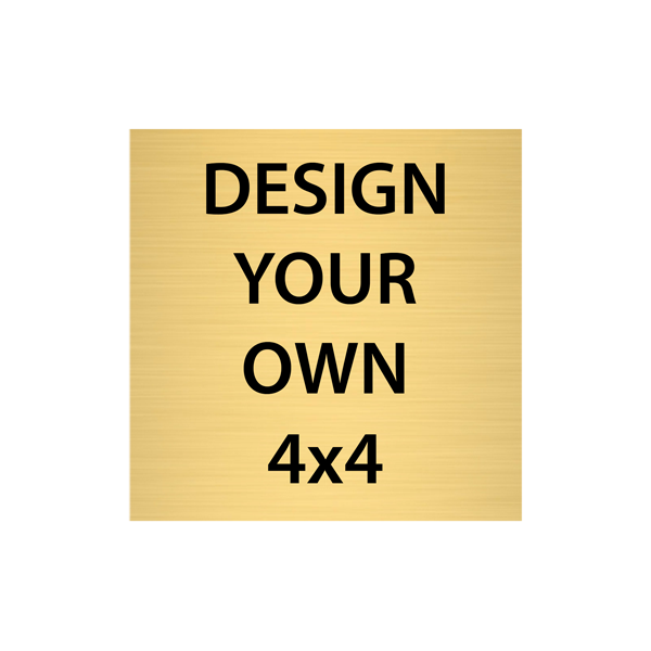 Square Engraved Heavy Brass Signs 4" x 4" | HC Brands
