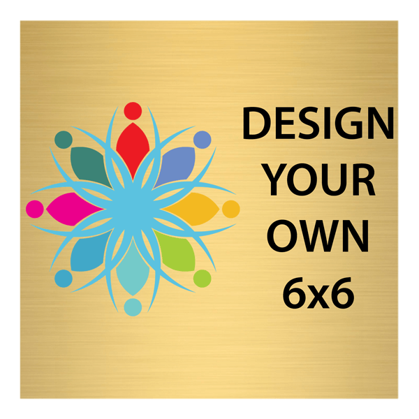 Square Full Color Brass Signs 6" x 6" | HC Brands