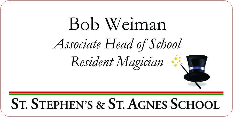 St. Stephen's & St. Agnes 2 Line Name Tag