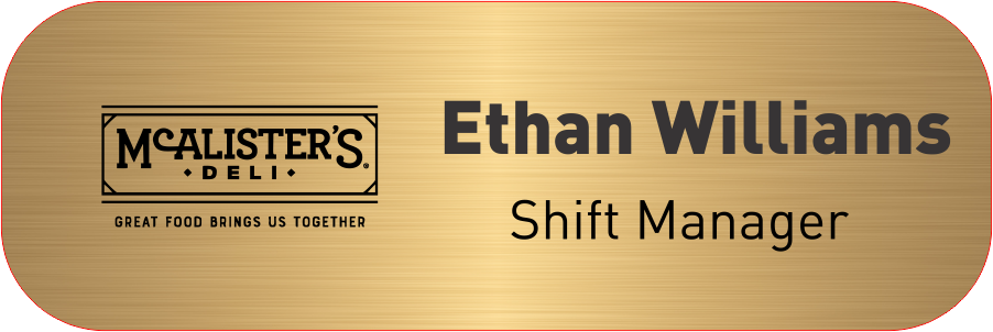 McAlister Deli Name Tag 1x3
