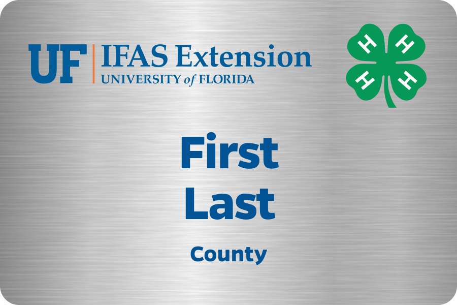 UF/IFAS 4-H 2x3" Three Line Nametag