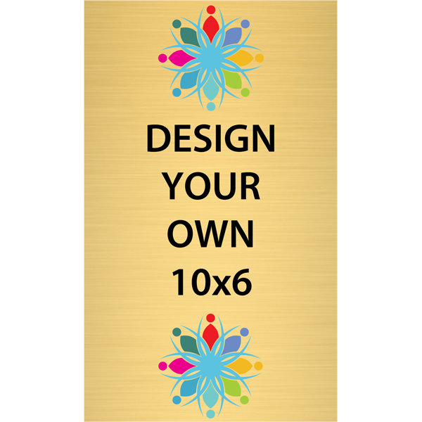 Vertical Full Color Brass Signs 10" x 6" | HC Brands