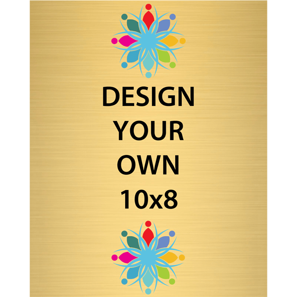 Vertical Full Color Brass Signs 10" x 8" | HC Brands