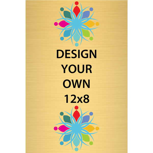 Vertical Full Color Brass Signs 12" x 8" | HC Brands